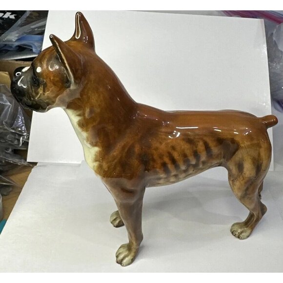 Accents | 1968 Porcelain Goebel Boxer Dog Figurine Brindle White Goebel ...